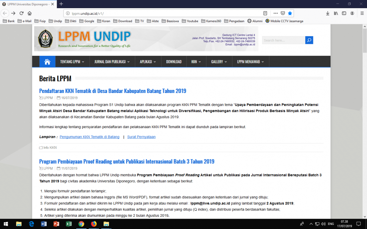 Pendaftaran KKN Tematik di Desa Bandar Kabupaten Batang Tahun 2019 - Fisip Undip
