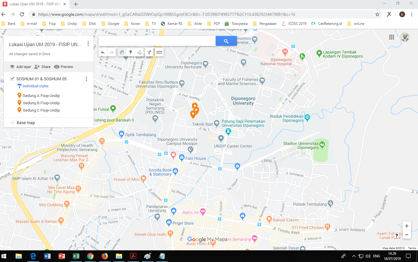 Lokasi & Ruang Ujian UM 2019 - FISIP UNDIP - Fisip Undip