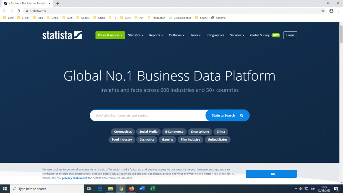 TRIAL DATABASE STATISTA (12 Maret 2020 hingga 12 April 2020) - Faculty ...