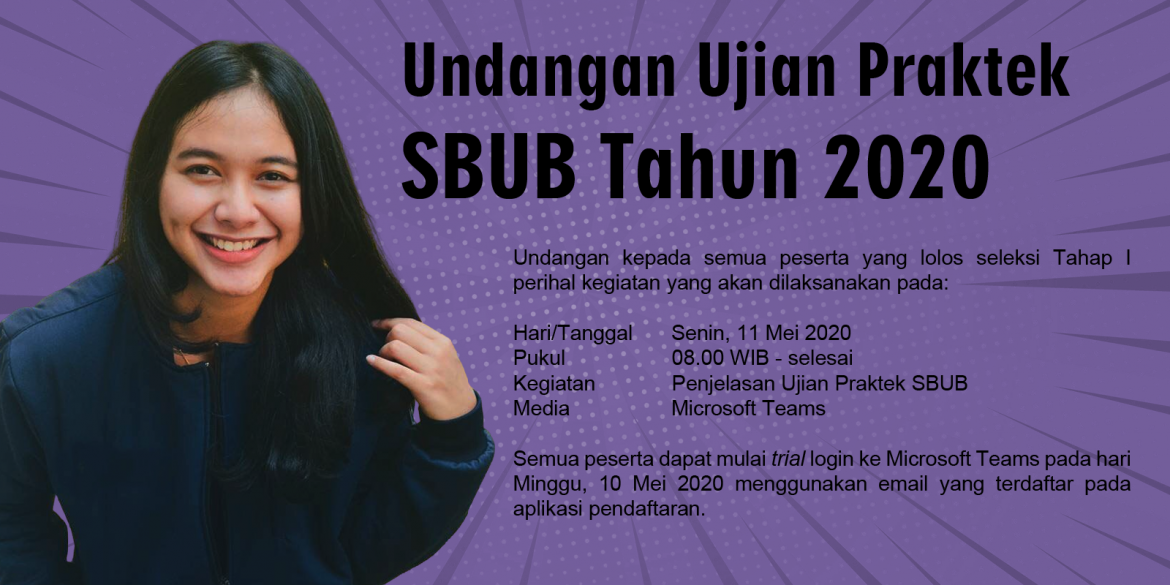 Undangan Ujian Praktek SBUB Tahun 2020 - Faculty of Social and ...