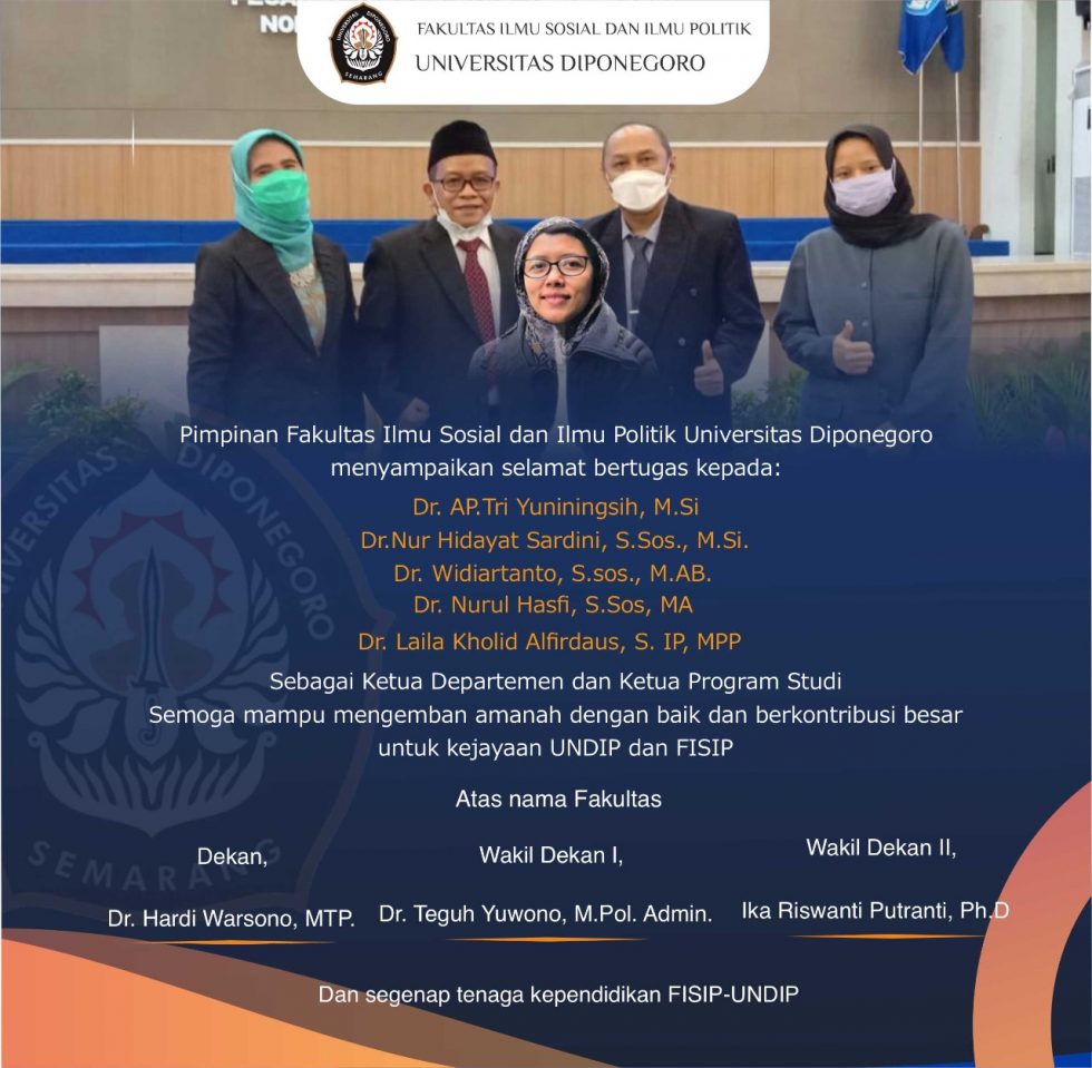 Enjoy Your Duty, New Officials Of FISIP UNDIP! - Fisip Undip