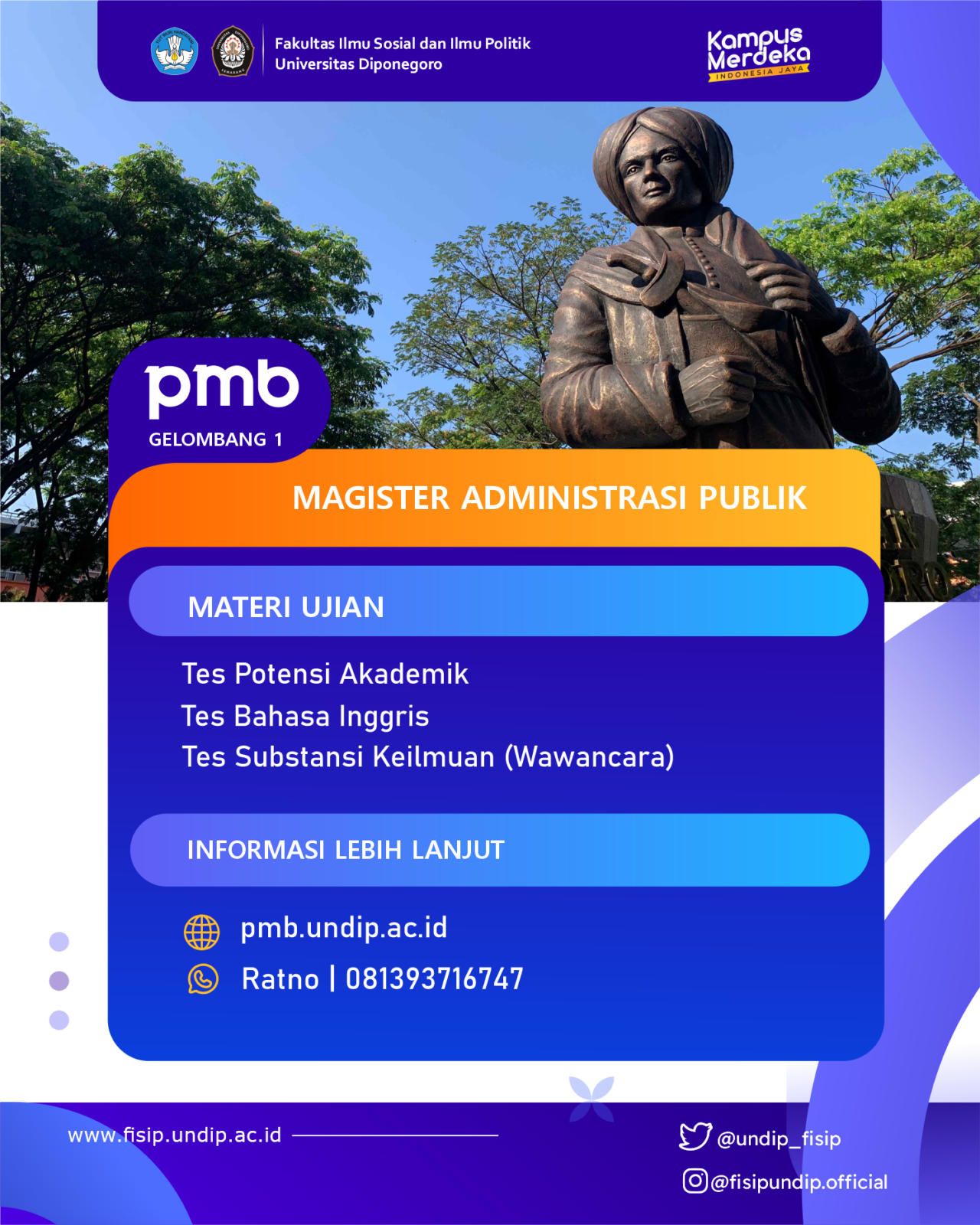 PMB Gelombang 1 - Magister Administrasi Publik FISIP UNDIP - Faculty of ...