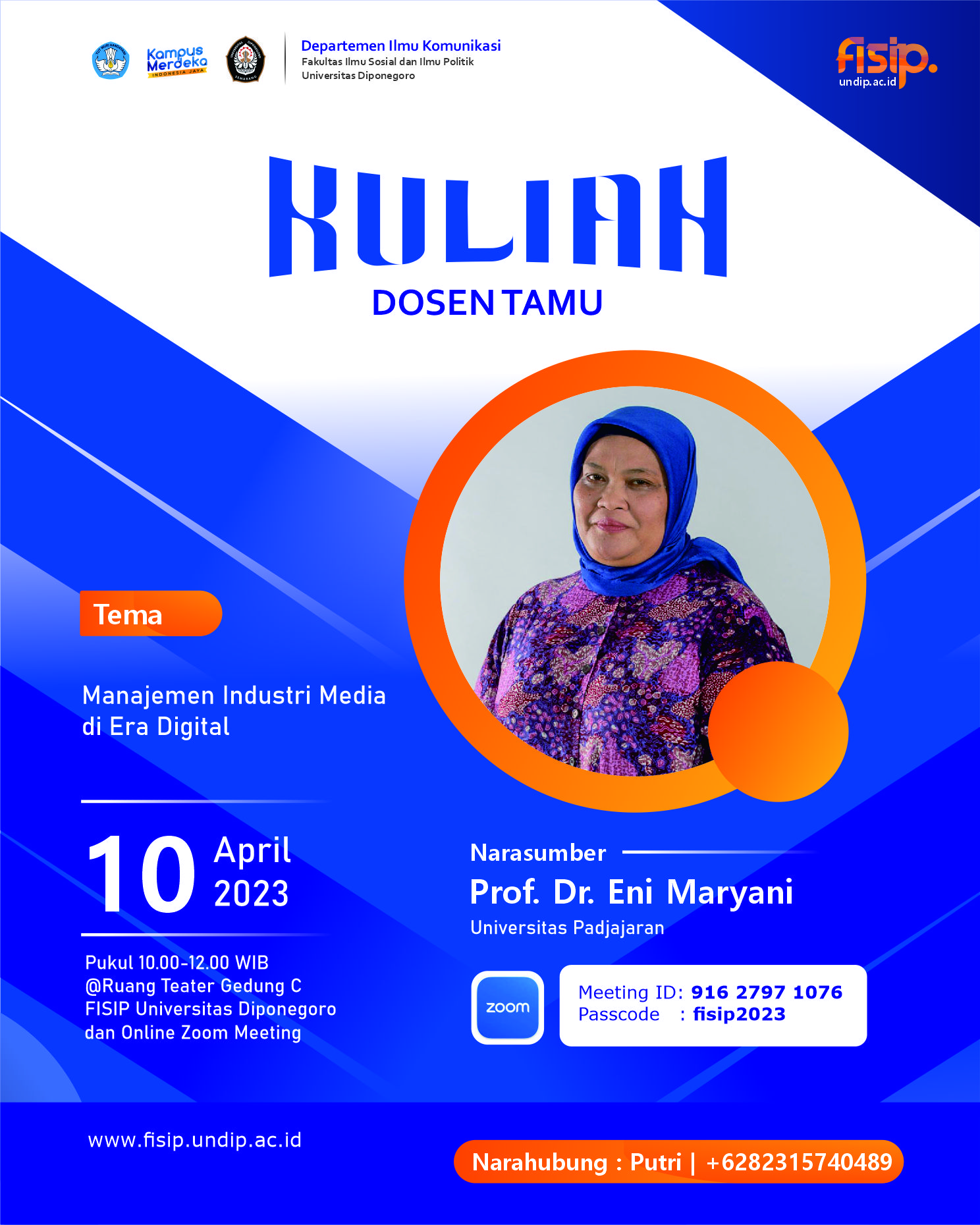 Kuliah Dosen Tamu | Manajemen Industri Media di Era Digital - Faculty of Social and Political ...